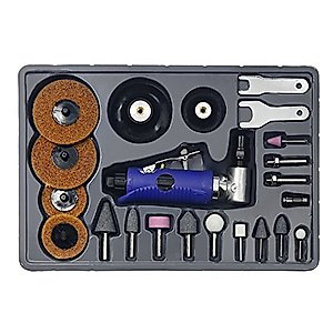 XtremepowerUS 23-Pieces Angle Head Air Die Grinder Polishing Debarring Surface Sanding Kit 1/4" Composite