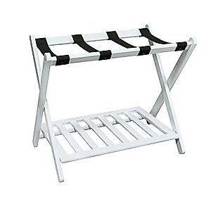 Casual Home Shelf-White Luggage Rack, 26.75" Wide