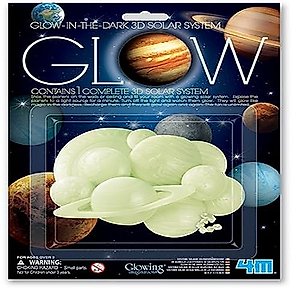 4M Glow In The Dark 3D Solar System - STEM Science Planets Starry Night, Wall Stickers Room Décor