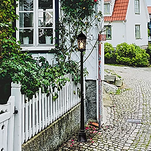 IBalody Outside Post Light Retro Garden Pillar Lantern Outdoor Waterproof Lawn Garden Landscape Community Street Exterior Column Lamp (Size : 180cm)