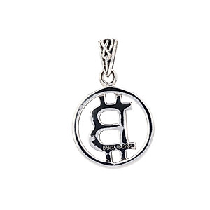 Jewelry Trends Crypto Sterling Silver Small Bitcoin Symbol Cryptocurrency Pendant