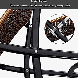 GFHLP Garden Chairs Table Set Rattan Furniture Dining Folding Chairs Lazy Lounge Chair Balcony Summer Chair Home Backrest Dining Table (Size : Small)