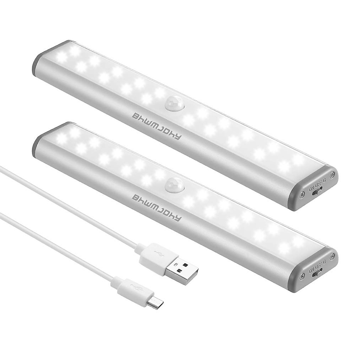 Led Cabinet Lights,Motion Activated 20-LED Wireless Motion Sensor Closet Lights,Rechargeable USB,Battery Powered,Safe,Portable, Magnetic,Easy to Install,for Closet/Cabinet/Wardrobe/Kitchen(2Pack)