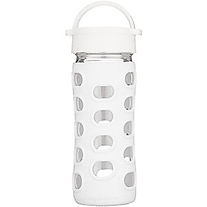 Lifefactory Classic 350 Optic White 129215 Glass Bottle, Approx. Width 2.8 x Depth 3.1 x Height 8.7 inches (7 x 8 x 22 cm), Approx. 13.5 oz (3