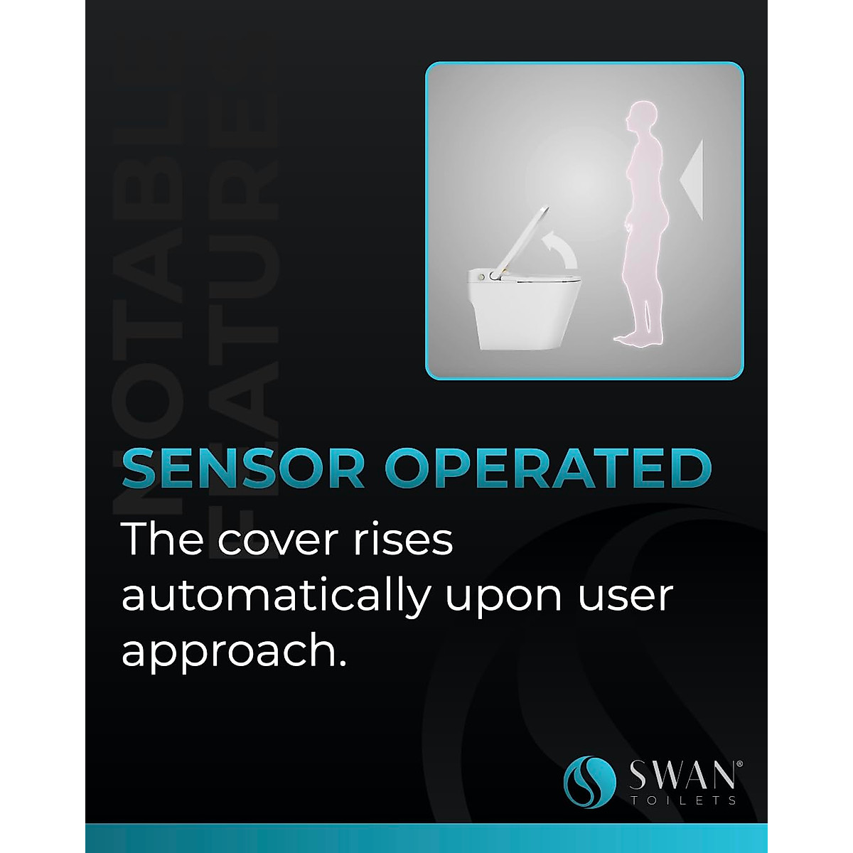 SWAN S-Pro Toilet - Smart Bidet One Piece Toilet for Bathrooms Warm Water Sprayer, Heated Seat, Automatic Flushing, LED lights, Auto Open & Close, Air Dryer| Luxury Smart Toilet | App Enabled |