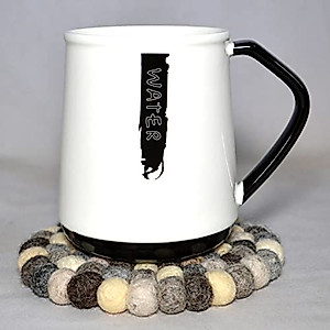 Felt Coasters Round - Premium Felted Ball Wool Coasters Set of 4 - with Lokta Gift Box & Ribbon - Handmade Large Absorbent Coasters for Drinks - Naturally Dense, Heat Resistant, Thick & Durable