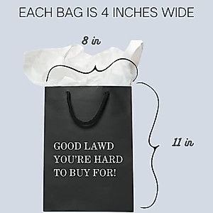 Fay People Black Gift Bag With Tissue Paper; Gift Bags Medium Sized with Many Design Options, Birthday Bags for Men