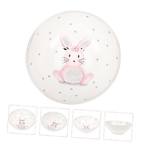 BESTOYARD Easter Tableware Ceramic Mixing Bowl Ramen Kit Udon Noodle Bowl Rice Bowls Appetizer Bowl Bunny Candy Bowl Ceramic Tableware Dessert Fruit Bowl Salad Bowls Storage Bowl Tableware