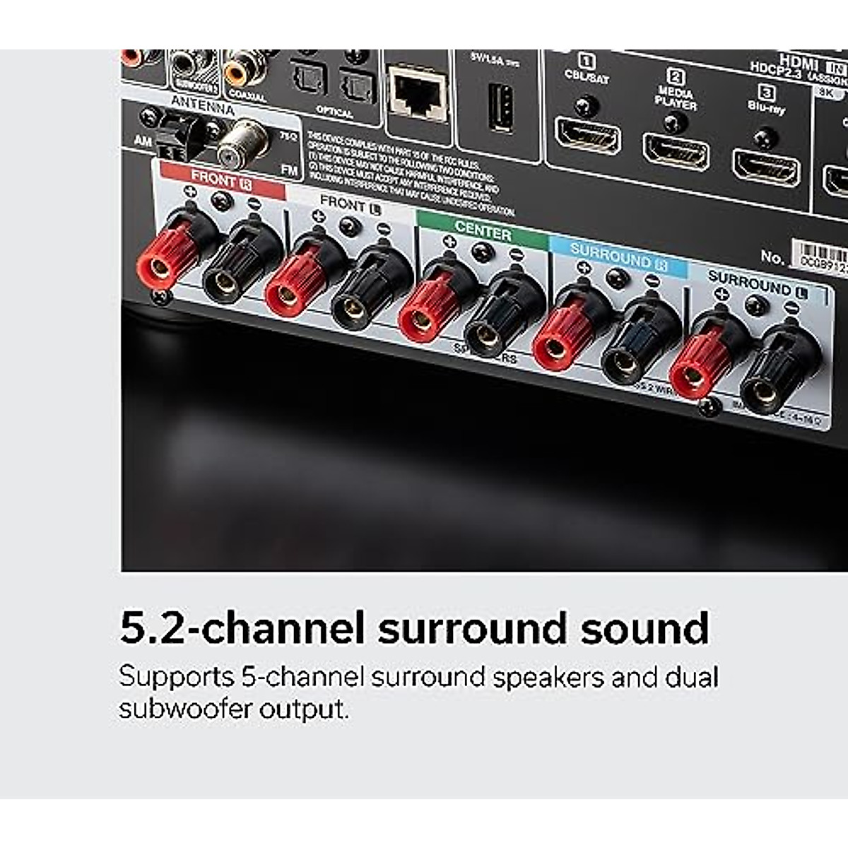 Denon AVR-S670H 5.2 Ch Home Theater Receiver (2023 Model) - 8K UHD HDMI Receiver (75W X 5), Streaming via Built-in HEOS, Bluetooth & Wi-Fi, Dolby TrueHD, Dolby Pro Logic II & DTS HD Surround Sound