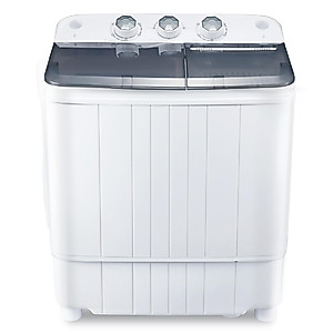 Portable washers 17.6LBS Compact Washing Machine and Spinner Twin Tub Washer and Dryers for Home Apartment Dorms, GREY
