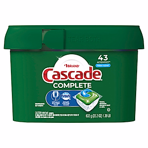 Cascade Complete Dishwasher Pods, ActionPacs Dishwasher Detergent, Fresh Scent, 43 Count