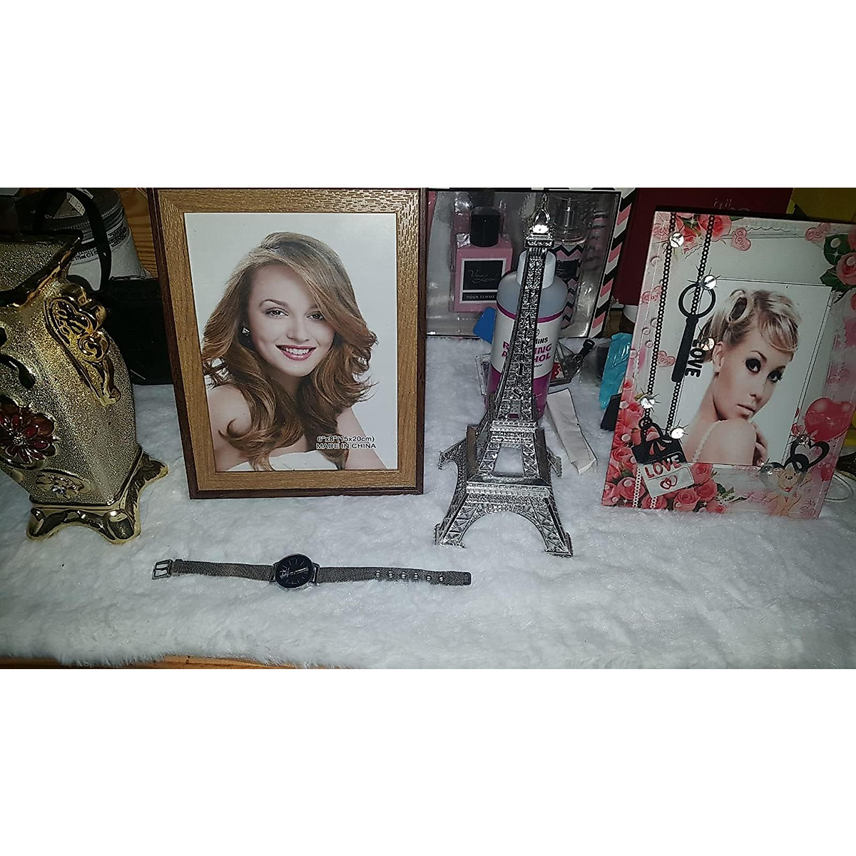 yuboo White Fur Table Runner, Dresser Runner for Bedroom Furniture Fluffy Dresser Top Cover 15 x 108 Inches