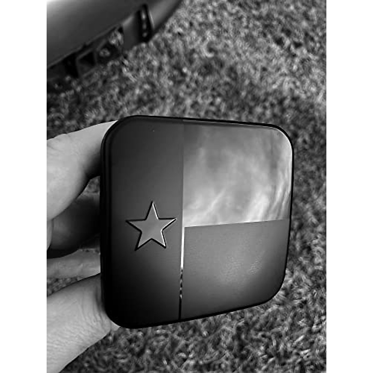 Texas State Metal Flag Hitch Cover Plug (Fits 2" Receiver, Black)
