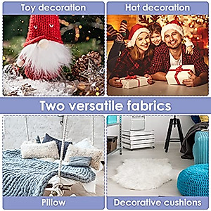 Lusofie Faux Fur Fabric 20×20 Inches White Fur Fabric Plush White Faux Fur Fabric Square Patch for Crafts Gnomes Costume Camera Floor Decoration Mats
