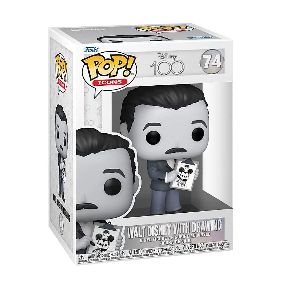 Funko POP! Disney: Disney 100 - Walt Disney with Drawing Bundled with a Byron's Attic Pop Protector