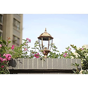 JSBDPHW Retro Style E27 Pillar Lamp Outdoor Waterproof Post Light Glass Lampshade Villa Courtyard Fence Column Light Lawn Lamp Base Landscape Light