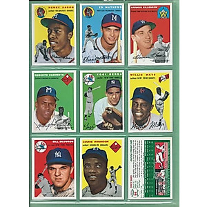 1994 Topps Archives 1954 Reprint Complete Mint Hand Collated 256 Card Set; It Was Never Issued in Factory Form. Loaded with Stars and Hall of Famers Including Jackie Robinson, Gil Hodges, Warren Spahn, Eddie Mathews, Pee Wee Reese, Yogi Berra, Phil Rizzut