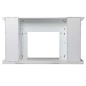 SEI Furniture Henstinger Electric Fireplace w/Bookcase, White