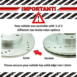 Rotor & Brake Pad Ceramic Performance Drilled Slotted Front & Rear Kit