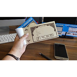 Cherry Art Deco Gift Certificate Cards/Voucher/Gift Coupon Book with Stub 50pages Cardstock 3.9 x 8.3 Inches