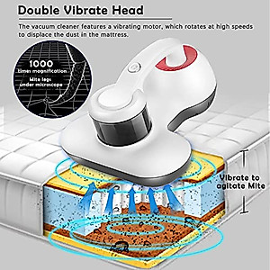 Hersven Mattress Vacuum Cleaner, UV Bed Vacuum Cleaner 12KPa Handheld Vacuum Upgraded Effectively Clean Up Bed, Pillows, Cloth Sofas, Carpets and Ther Fabric Surfaces