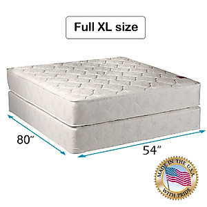Dream Solutions USA Legacy Full XL Size (54"x80"x8") Mattress and Box Spring Set - Fully Assembled, Good for Your Back, Long Lasting and 2 Sided