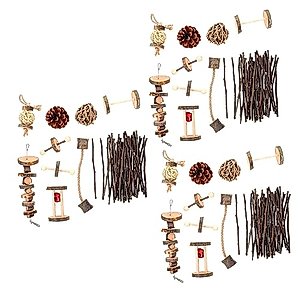 iplusmile 3 Sets Chinchilla Cage Accessories Small Animal Toys Birds Toys Wooden Bunny Toy Pet Bunny Tooth Rabbit Wood Chew Toys Biting Small Toys Rabbit Chew Toy Guinea Pig Molar Toy Sports