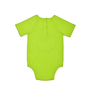 Disney Baby’s Short Sleeve Creeper with Cap, Monsters' Wazowski, Romper Set, Lime, Size 6M