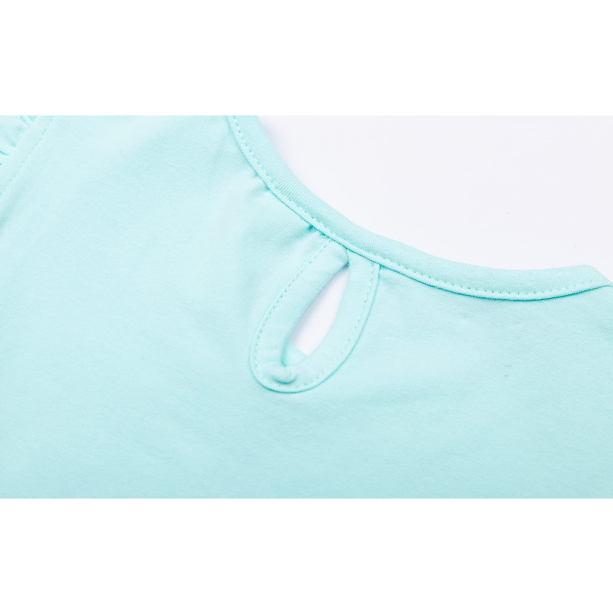 Mud Kingdom Summer Outfits for Toddler Girls Ruffle Sleeve Cartoon Clothing Set Sky Blue 4T