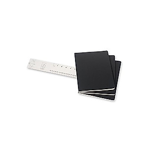 Moleskine Cahier Journal, Soft Cover, XL (7.5" x 9.5") Ruled/Lined, Black, 120 Pages (Set of 3)