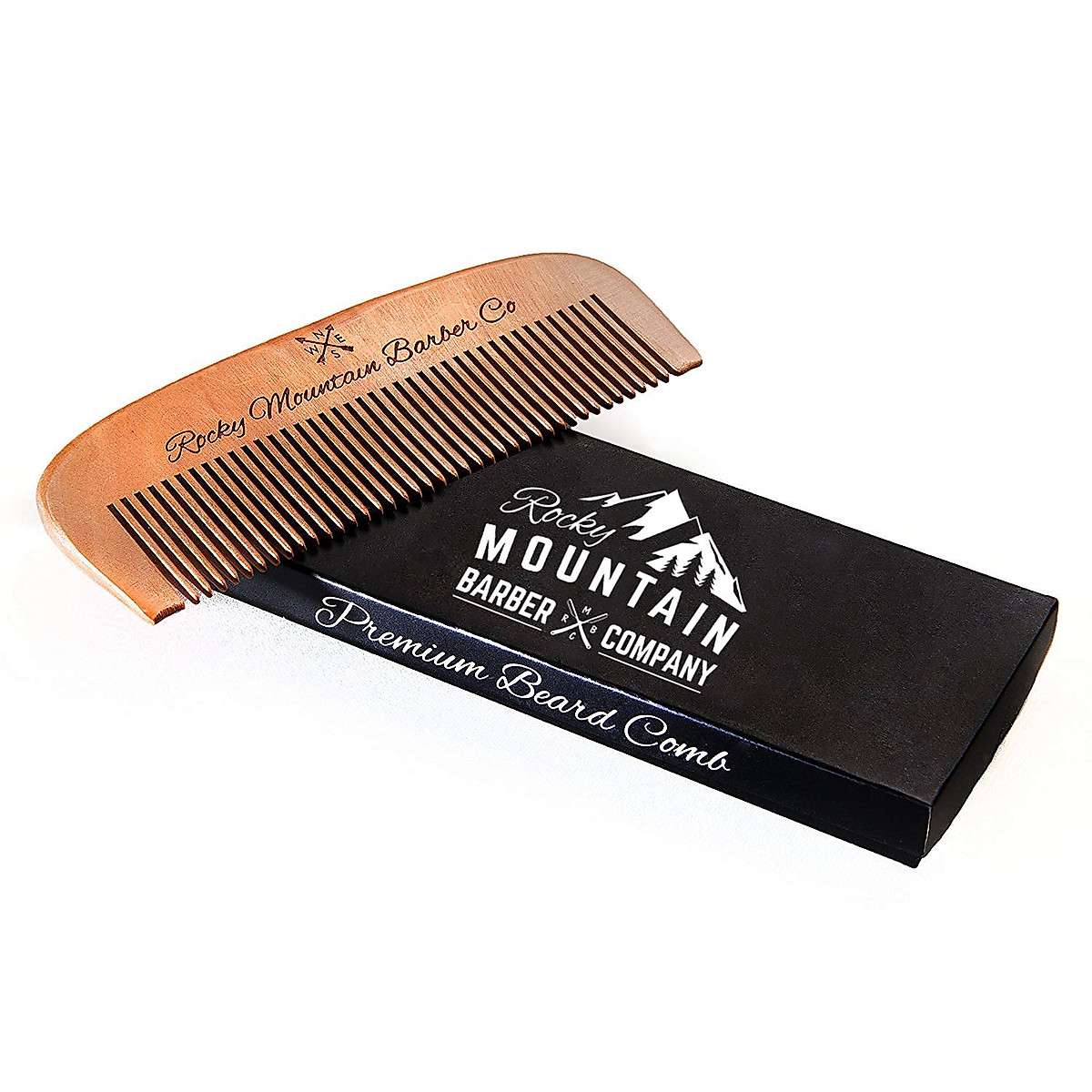 Hair Comb - Wood with Anti-Static & No Snag Handmade Brush for Beard, Head Hair, Mustache with Design in Gift Box