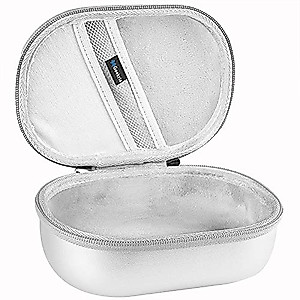 Geekria PRO Headphones Case Compatible with Beats Solo Pro, Solo 3, Solo 2, Solo HD Case, Replacement Hard Shell Travel Carrying Bag with Cable Storage (Silver)