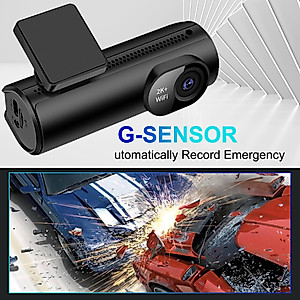 Dash Cam with 4K Front and Inside 1080P Recording, Wireless Dual Car Camera with Night Vision and 24/7 Parking Mode - Perfect for Uber and Baby Car Monitoring (64GB Micro SD Card Supplied)