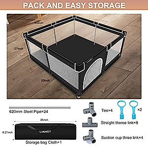 Baby Playpen, Baby Playard, Playpen for Babies with Gate Indoor & Outdoor Kids Activity Center, Sturdy Play Yard with Soft Breathable Mesh