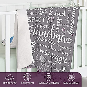 Bonsai Tree Grandma Gifts, Nana Gifts Blanket, Gifts for Grandma, Mimi, Great Grandma Gifts, Grandma Mothers Day Birthday Gifts Soft Throw Blanket for Women (Grey 50”x60”)