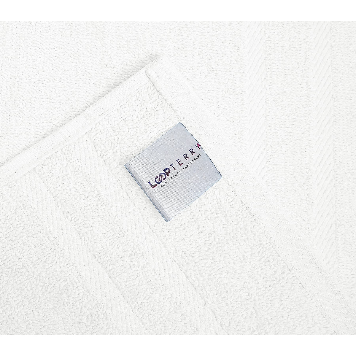 Looperry Small White Bath Towel Set of 6-100% Cotton 23x46 Shower Towels in 450 GSM. Lightweight & Absorbent Quick Dry Towel for Showering, Pet Drying, Spas & Salons. Terry Ringspun White Gym Towels