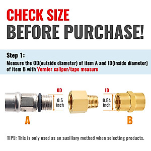 SUNGATOR 3/8 Inch Female to 1/4 Male Reducer, NPT Brass Pipe Fittings Adapters, 1/4" Male to 3/8" Female NPT Reducer Adapters, Brass Pipe Extension Connectors, Pack of 2