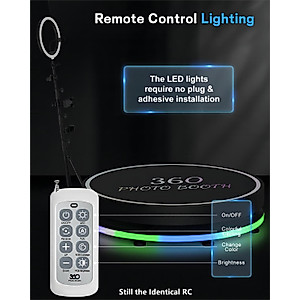 HOGSITY 360 Photo Booth Machine for Parties for 1-3 PPL,with APP,Wireless Light Strip,Custom Logo&Parts Replace,360 Camera Booth Auto Spin w/Ring Light&Flight Case for Slow Motion Etc.27