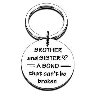 Sister And Brother Keychain, Brother Birthday Gifts Idea, Inspirational Christmas Gifts for Sister from Brother Graduation Gifts to Big Brother from Little Sister to Little Brother Sister in Law Gift