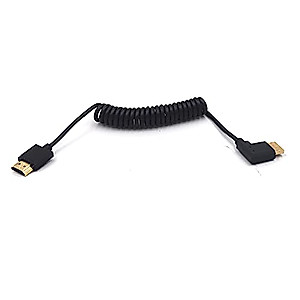Kework 3.9ft HDMI 4K Coiled Cable, HDMI 2.0 Version HD High Speed Cable, 90 Degree Right Angle HDMI Male to HDMI Male Adapter Spring Spiral Cord, 4k 60HZ (Right Angle)
