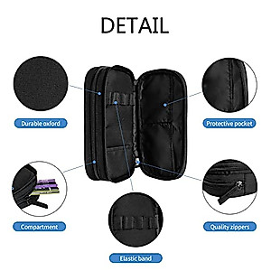 Camo Pencil Case Box, Large Capacity Black Pencil Bag Pouch Marker Organizer with 2 Compartments & Durable Zipper, Cool Stationary for Primary Middle High School College Office