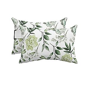 Recliner Head Pillow Ledge Loungers Chair Pillows with Insert Summer Tropical Succulent Plants Watercolor Lumbar Pillow with Adjustable Strap Outdoor Waterproof Patio Pillows for Beach Pool, 2 PCS
