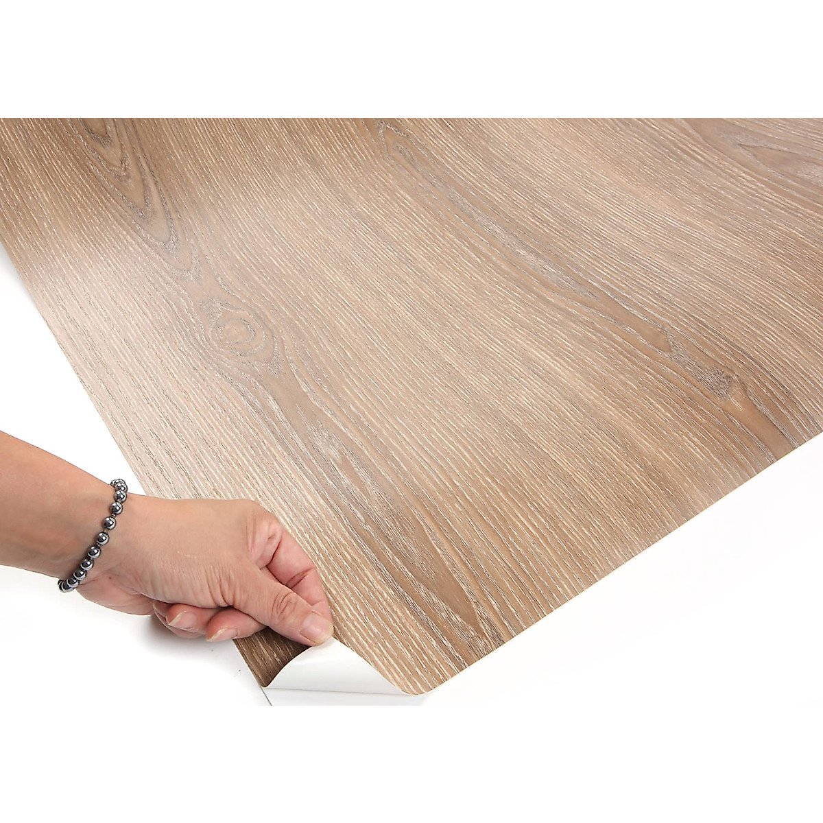 ROSEROSA Peel and Stick PVC Faux Wood Self-Adhesive Wallpaper Covering Counter Top Shelf Liner Oak (WD169 : 2.00 Feet X 6.56 Feet)