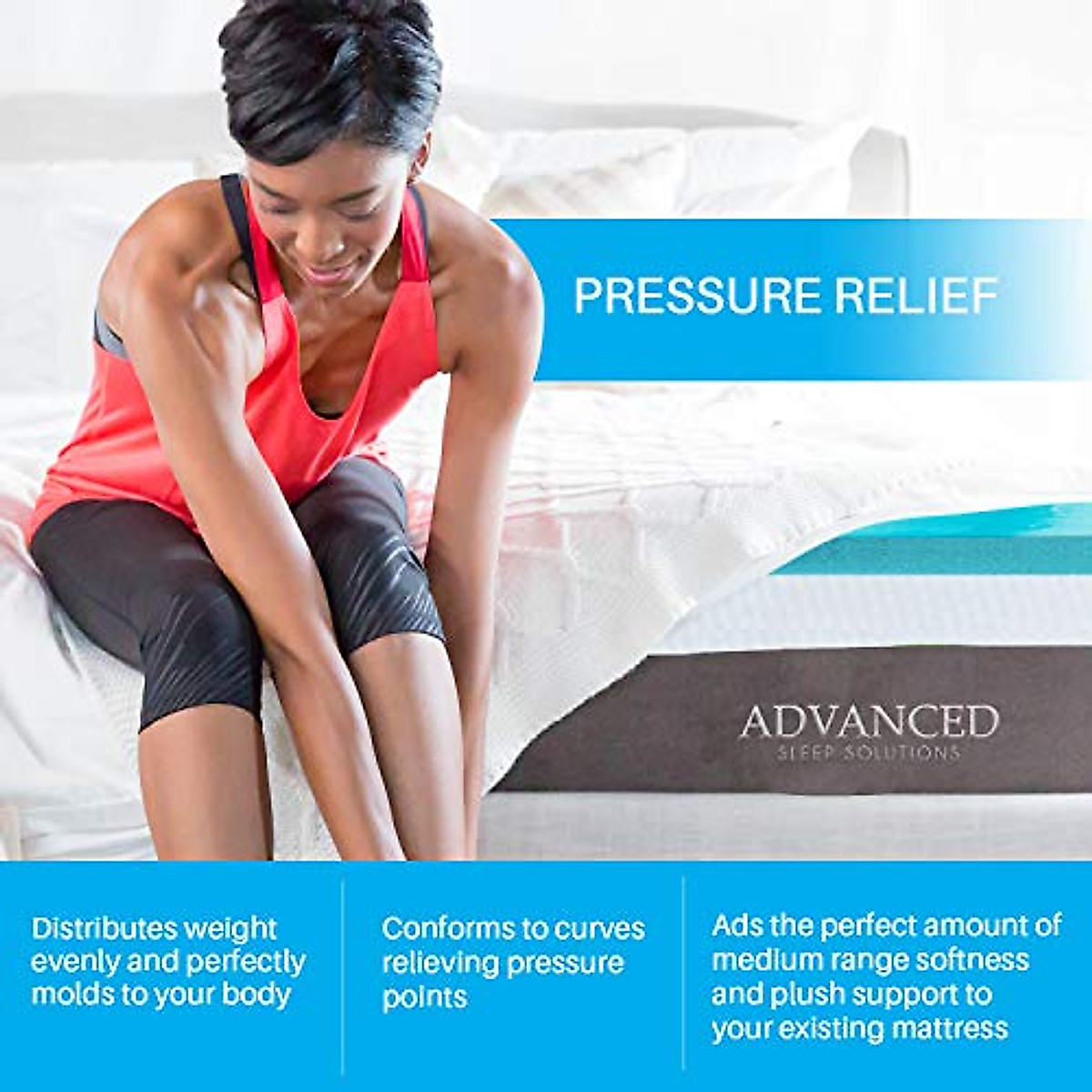 Gel Memory Foam Mattress Topper Twin Extra Long, Plush 2 Inch Thick, Premium Gel Infused Twin XL Memory Foam Mattress/Bed Topper/Pad for a Cool, and Comfortable Sleep. Made in The USA