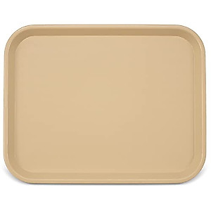 Carlisle FoodService Products Cafe Plastic Fast Food Tray, 14" x 18", Beige, (Pack of 12)