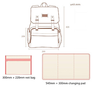 SUNVENO Baby Diaper Bag Backpack Nappy Changing Waterproof Function Organizer Large Stylish Mommy Bag Backpack (Gray)