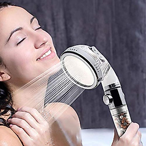 Nosame® Shower Head Ⅲ，High Pressure Water Saving 3 Mode with ON/Off Pause Function Spray Filter Filtration RV Handheld Showerheads 1.6 GPM for Dry Skin & Hair Spa