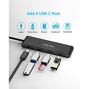 4-Port USB C Hub,USB C to USB C Hub,10Gbps USB C Splitter for Laptop [Data Transfer Only],USB C 3.2 Multiport Adapter for iPhone 15 Pro/Pro Max,MacBook Air/Pro,Mac Mini,iMac,Dell XPS