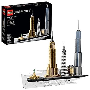 LEGO Architecture New York City 21028, Build It Yourself New York Skyline Model Kit for Adults and Kids (598 Pieces),Multicolor