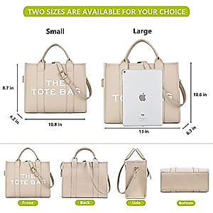 Taiuloo The Tote Bag for Women, Leather Handbag Tote Purse with Zipper, Women's Shoulder Bag Crossbody Bag for Office, Travel, School